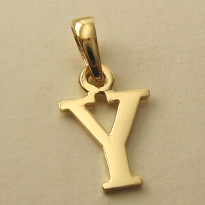 Genuine SOLID 9K 9ct YELLOW GOLD 3D Initial Y Letter Pendant With Bail ...