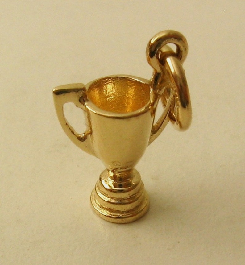 Genuine SOLID 9ct YELLOW GOLD 3D Cup Trophy Soccer Football Sport Charm ...