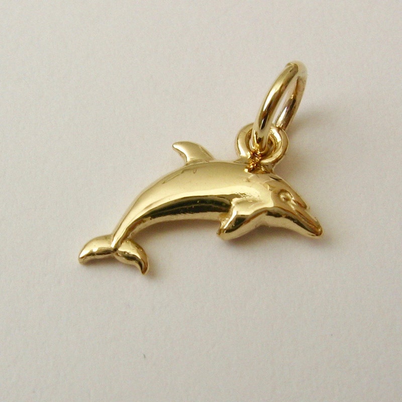 9ct Gold Dolphin Charm - Etsy