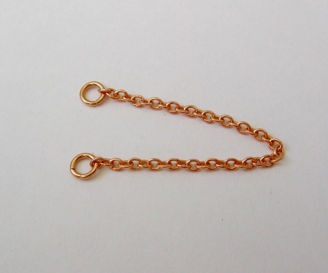 Genuine Solid 9K 9ct Rose Gold Safety Chain for Padlock Clasp Bracelet ...