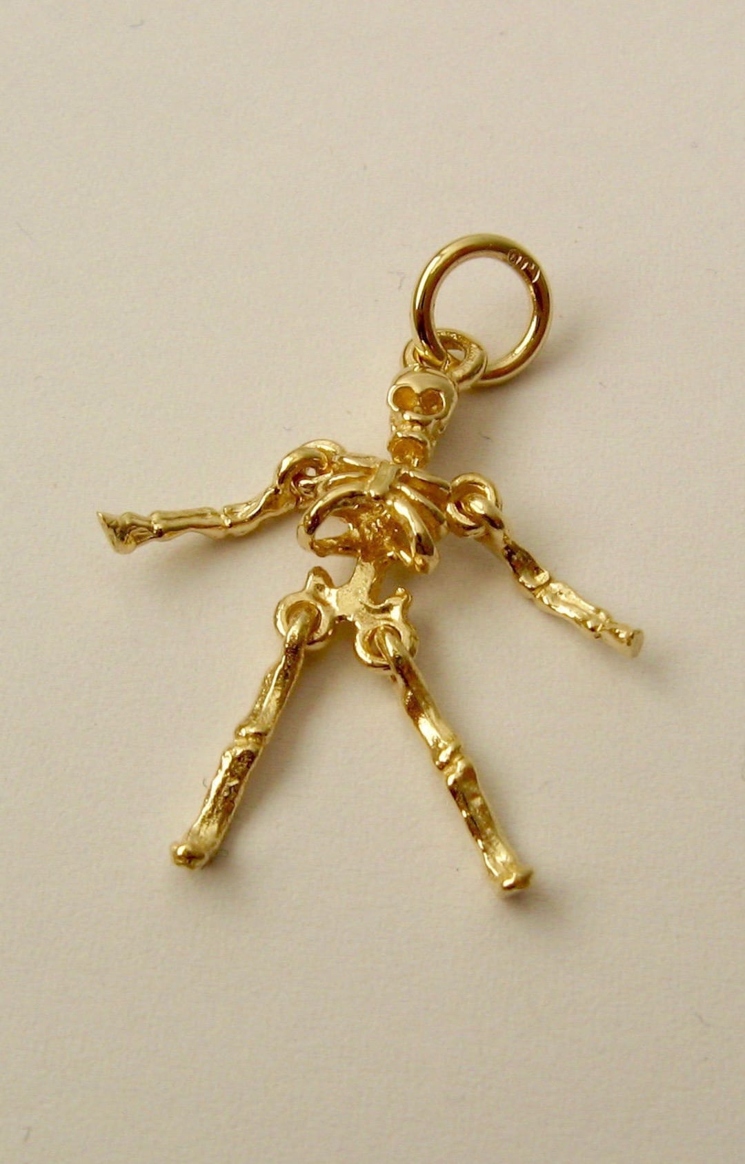 Genuine SOLID 9K 9ct YELLOW GOLD 3D Skeleton Movable Charm Pendant - Etsy