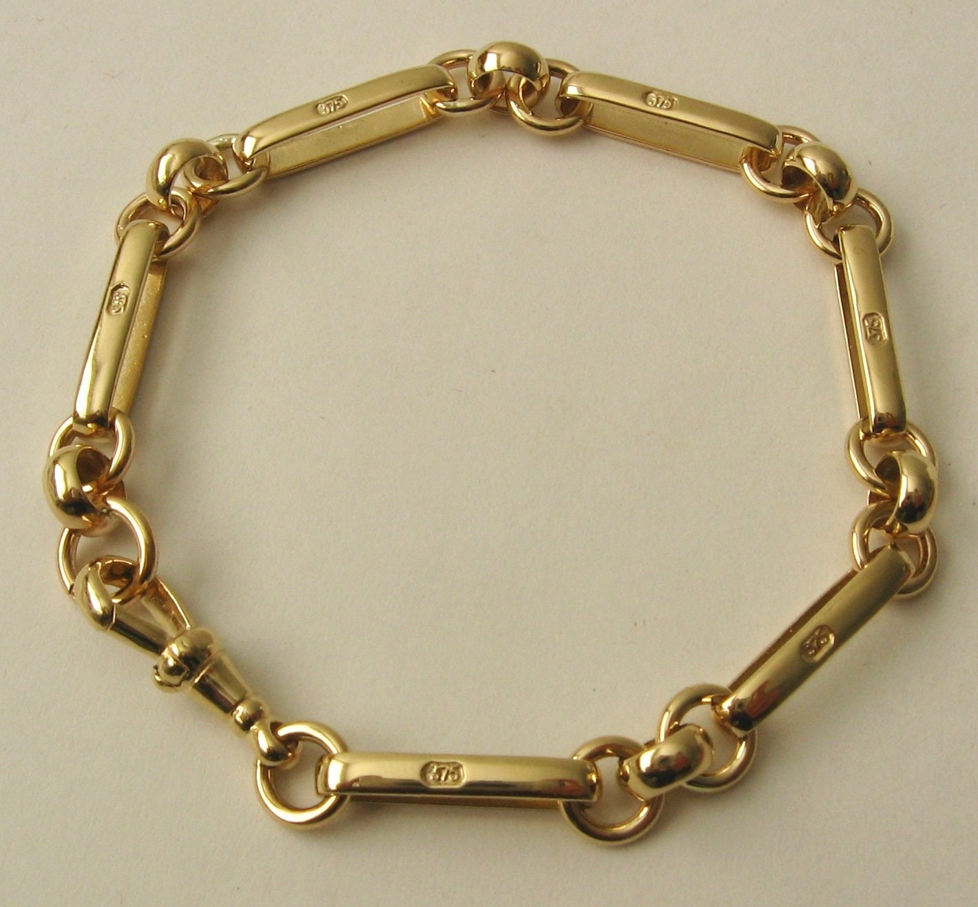 Genuine SOLID 9K 9ct YELLOW GOLD Albert Bracelet with Swivel | Etsy