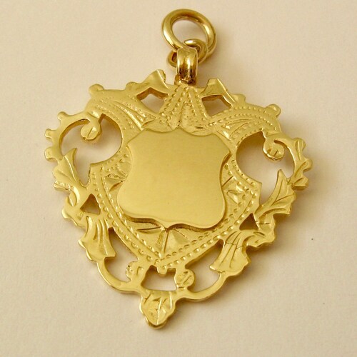 Genuine SOLID 9K 9ct YELLOW GOLD Fob Shield Pendant - Etsy Australia