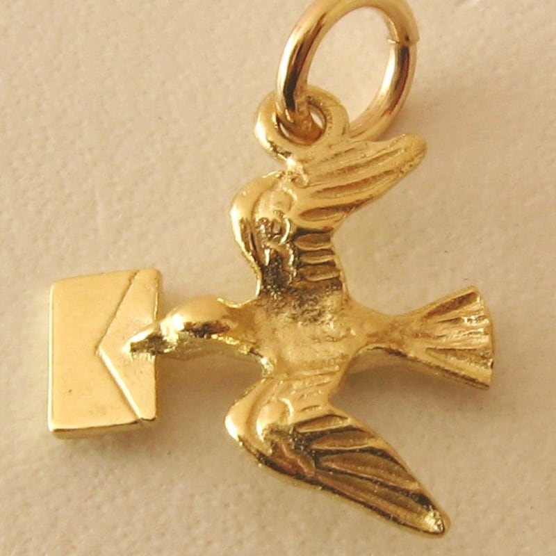 Gold Bird Pendant - Etsy