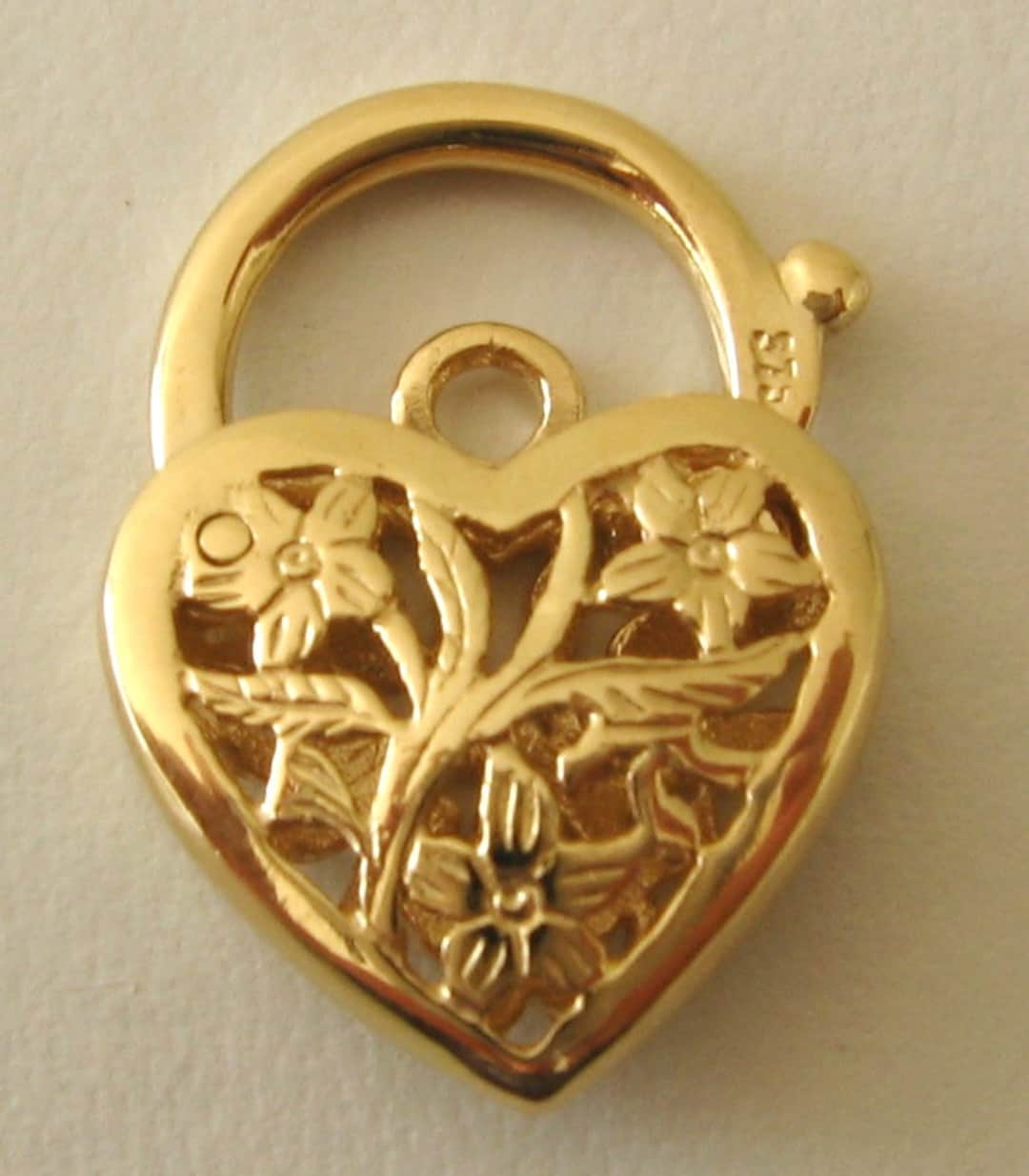 Genuine SOLID 9K 9ct YELLOW GOLD 3D Filigree Heart Padlock Clasp - Etsy