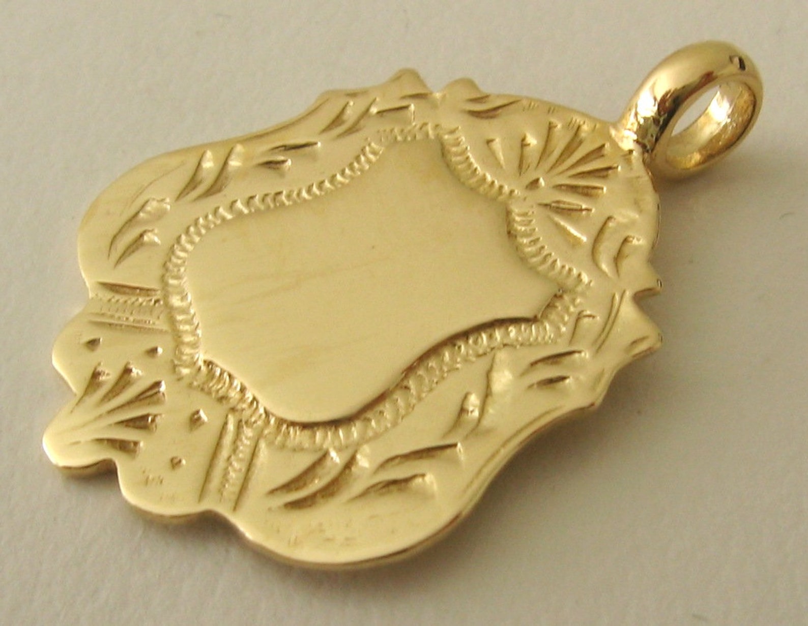 Genuine SOLID 9K 9ct YELLOW GOLD Fob Shield Pendant - Etsy Australia