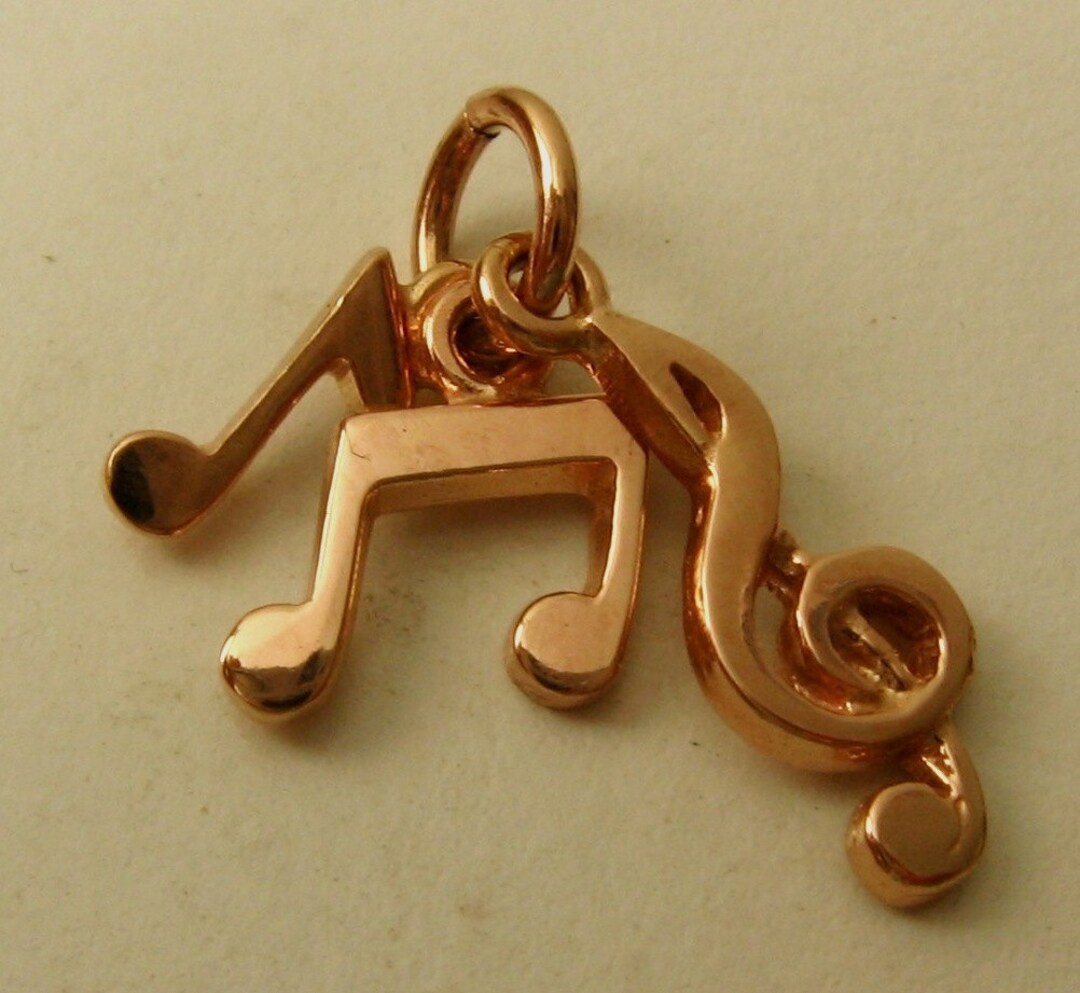 Genuine SOLID 9K 9ct ROSE GOLD Musical Notes Charm/pendant - Etsy