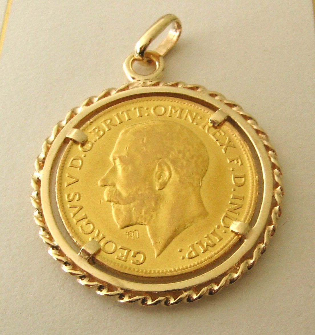Genuine SOLID 9K 9ct YELLOW GOLD Full Sovereign Coin Holder Pendant ...