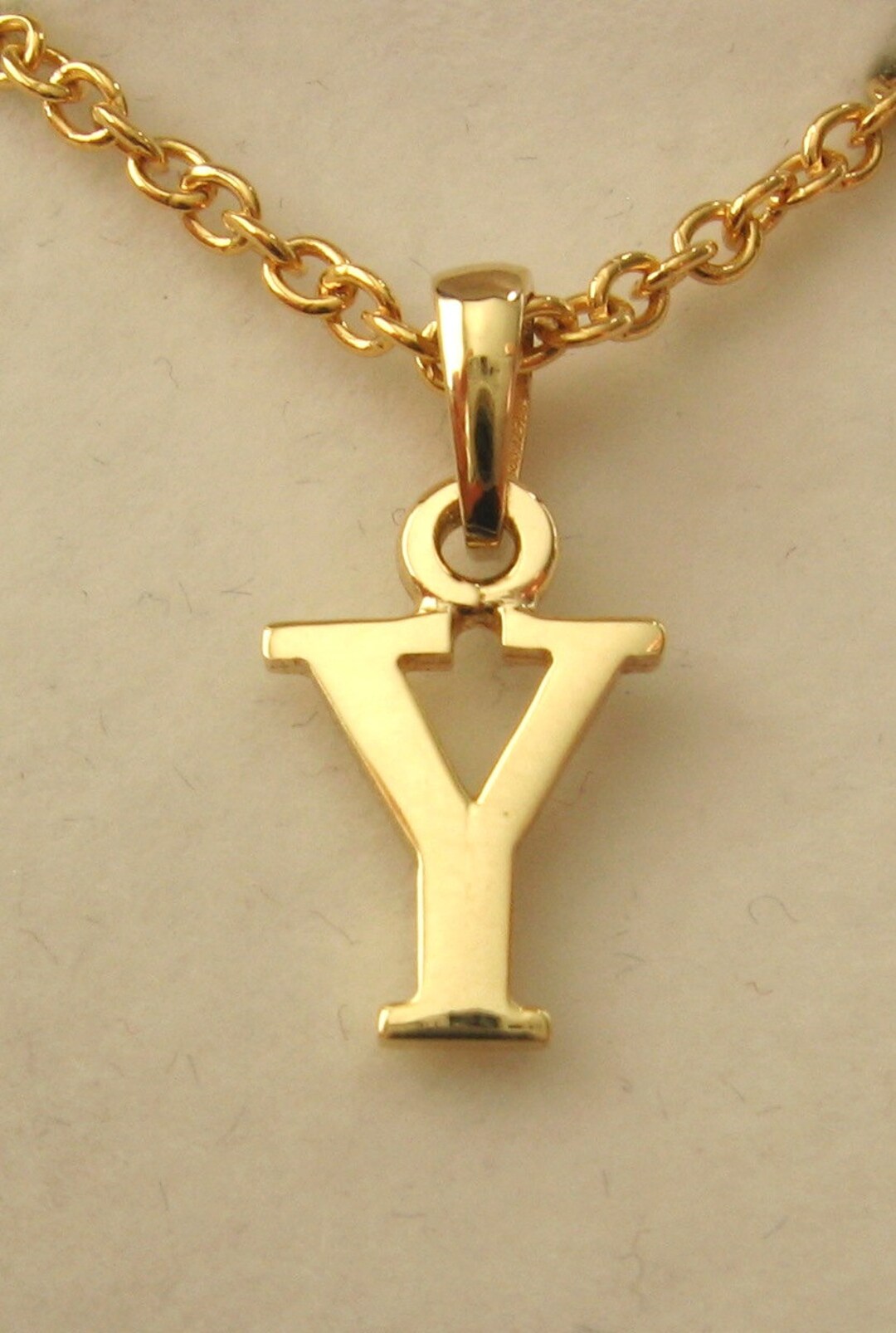 Genuine SOLID 9K 9ct YELLOW GOLD 3D Initial Y Letter Pendant With Bail ...