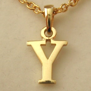 Genuine SOLID 9K 9ct YELLOW GOLD 3D Initial Y Letter Pendant With Bail ...