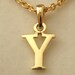 Genuine SOLID 9K 9ct YELLOW GOLD 3D Initial Y Letter Pendant With Bail ...