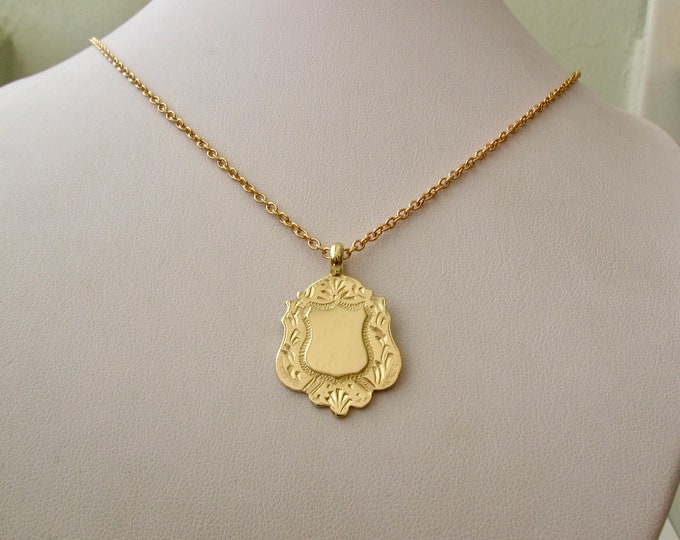 Genuine SOLID 9K 9ct YELLOW GOLD Fob Shield Pendant - Etsy Australia