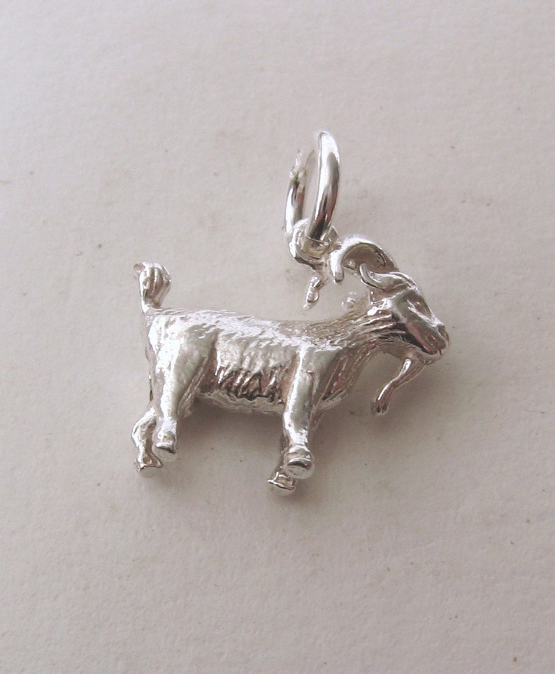 Genuine SOLID 925 STERLING SILVER 3D Goat Zodiac Goat | Etsy