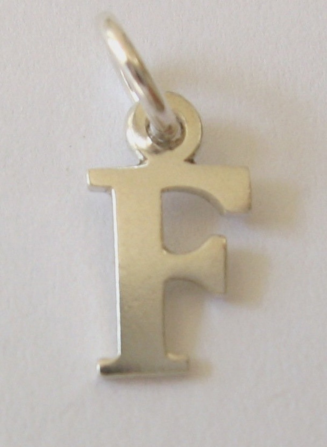 Genuine SOLID 925 STERLING SILVER 3D Initial F Letter Pendant - Etsy