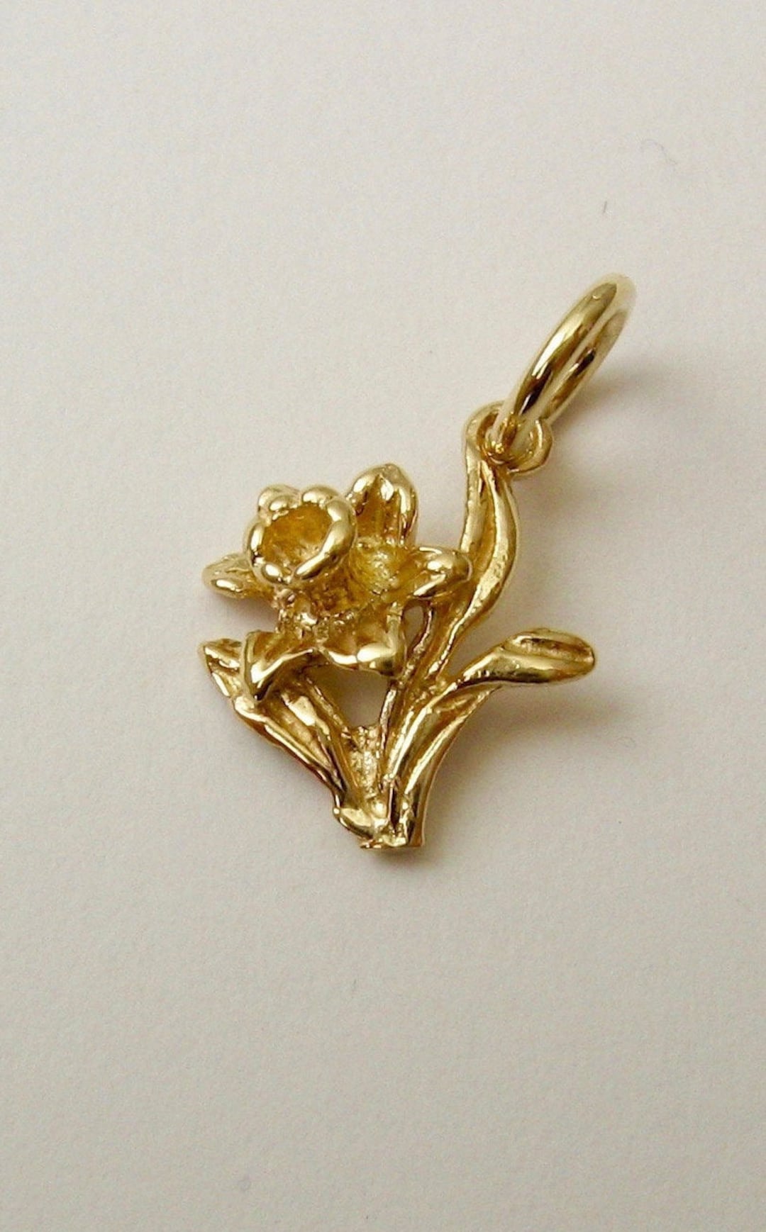 Genuine SOLID 9K 9ct YELLOW GOLD Daffodil Flower Charm/pendant - Etsy