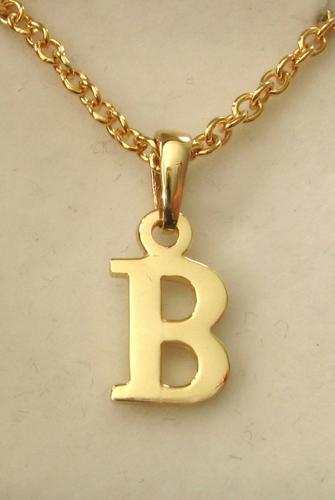 Genuine SOLID 9K 9ct YELLOW GOLD 3D Initial B Letter Pendant With Bail ...