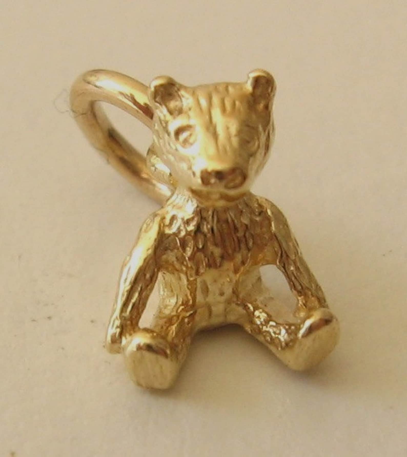 Genuine SOLID 9K 9ct YELLOW GOLD 3D Teddy Bear Animal - Etsy