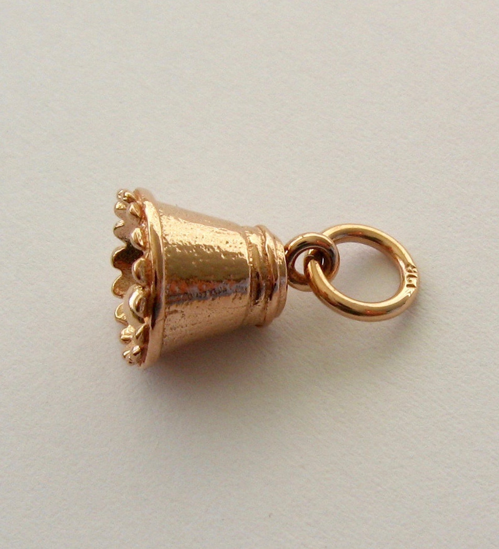 Genuine SOLID 9K 9ct ROSE GOLD 3D Christmas Bell Charm Pendant | Etsy