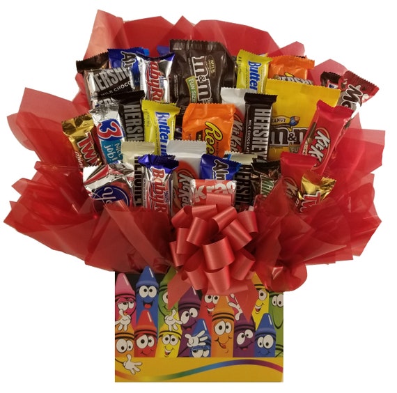 Chocolate Candy Bouquet love to Color Gift Box - Etsy