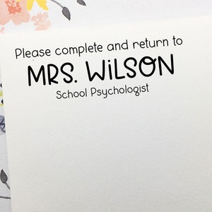 Personalized Complete and Return Stamp, Custom Please Complete & Return ...