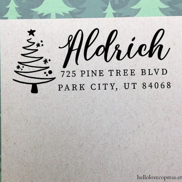 Return Address Tree Stamp - Etsy