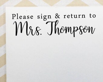 Parent Signature Stamp. Homework Stamp. Classroom Rubber - Etsy