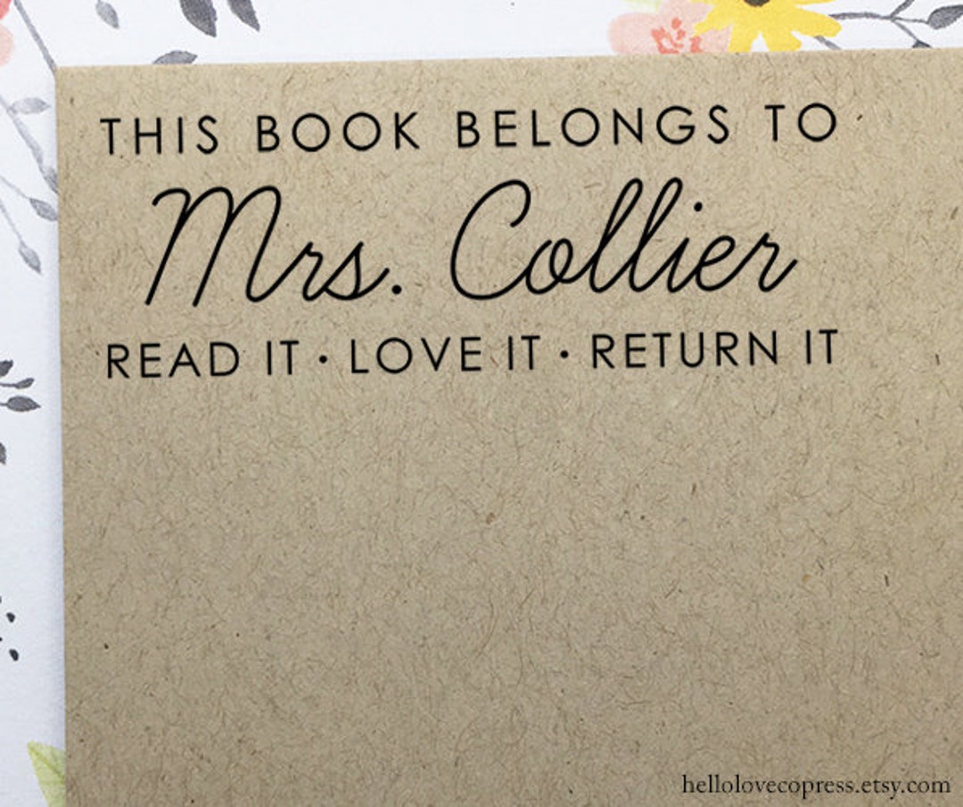 BOOK STAMP, Read It, Love It, Return It Stamp, Teacher Stamp, Wood ...