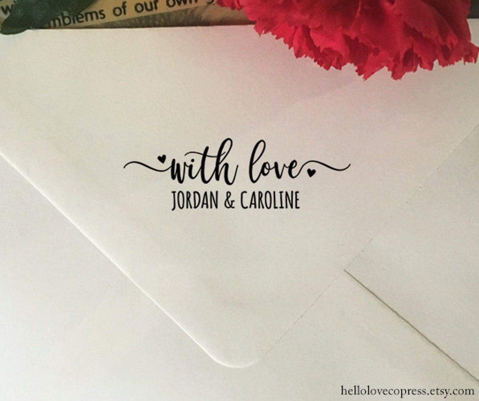 Personalized With Love Stamp Custom Wedding Hearts Stamp - Etsy