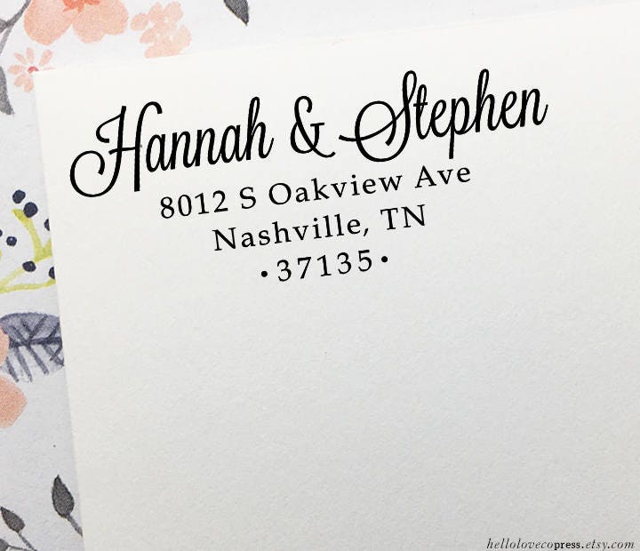 Address Stamp Wedding Return Address Stamp Personalized Self - Etsy