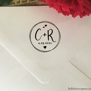 Personalized Initials Stamp, Wedding Stamp, Self Inking, Wood Rubber ...