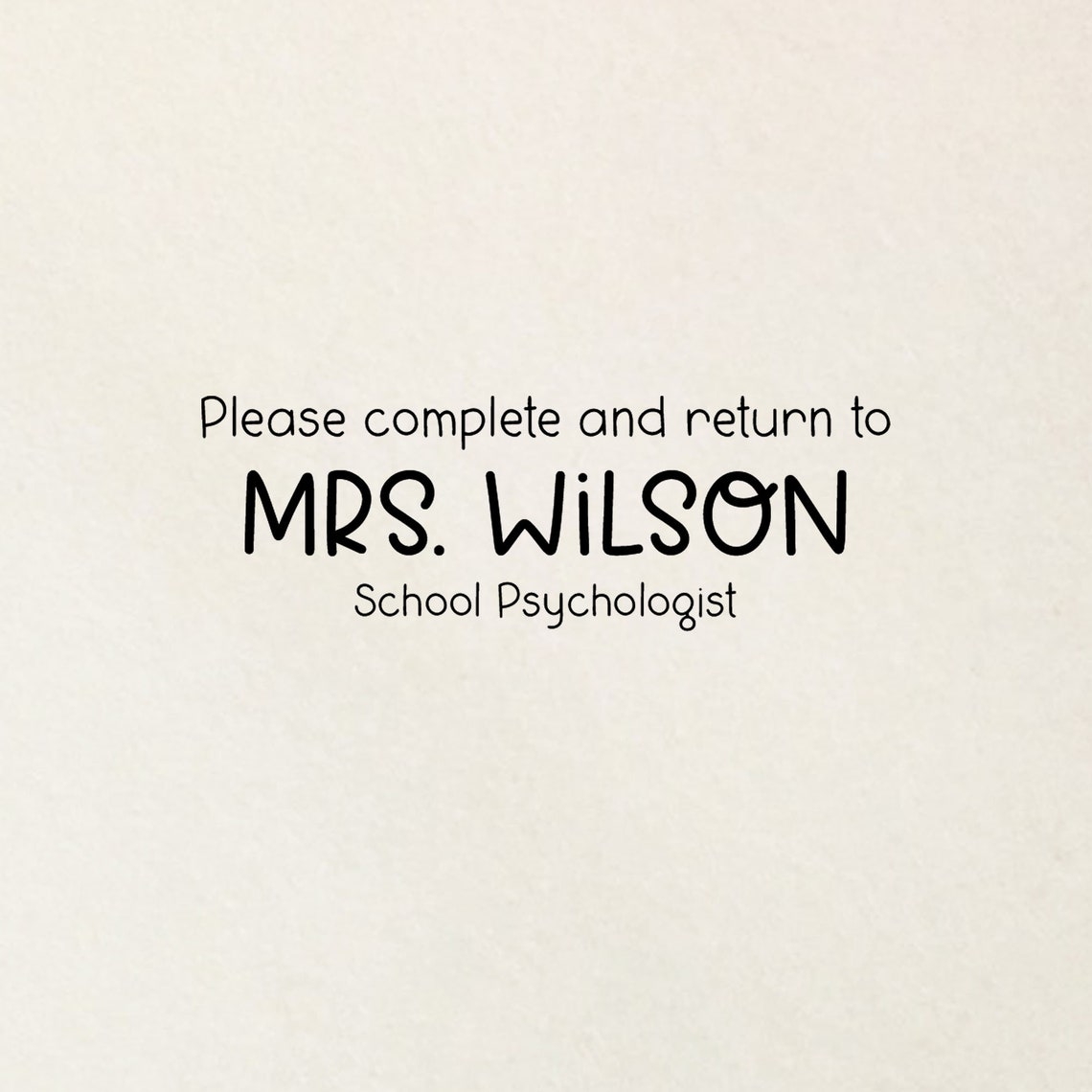 Personalized Complete and Return Stamp, Custom Please Complete & Return ...