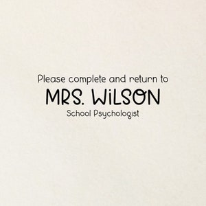 Personalized Complete and Return Stamp, Custom Please Complete & Return ...
