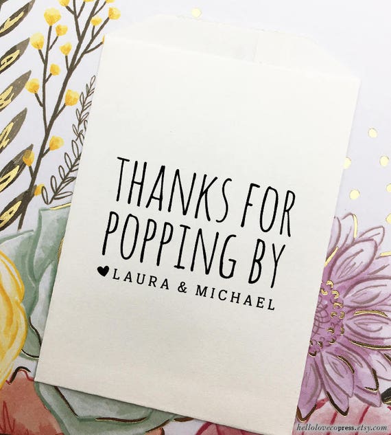 Thanks for Popping by Stamp Personalized Popcorn Favor Stamp - Etsy Canada