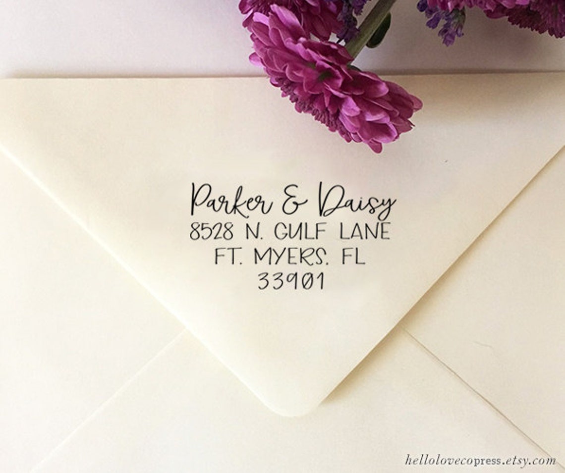 Custom Address Stamp Wedding Return Address Stamp Self - Etsy