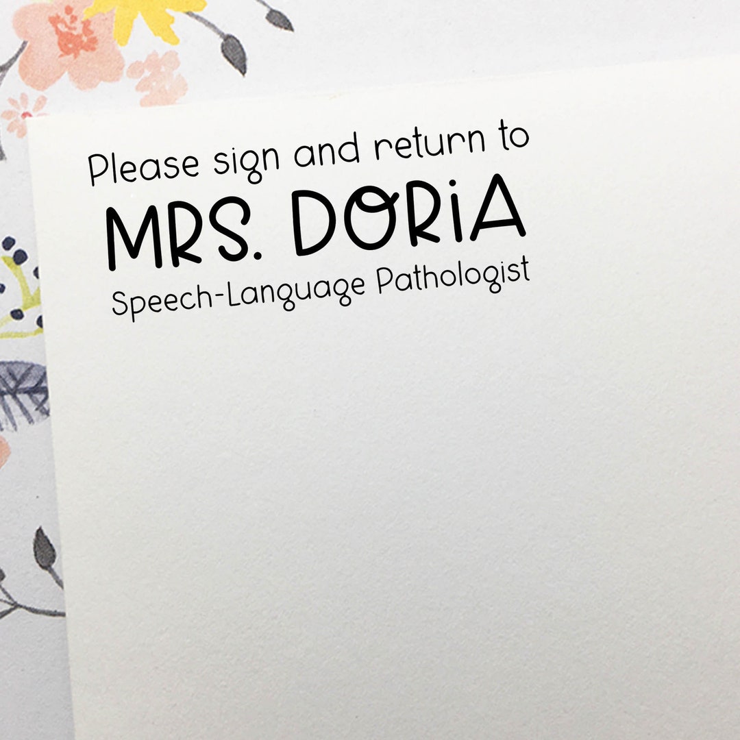 Personalized Sign and Return Stamp, Custom Please Sign & Return School ...