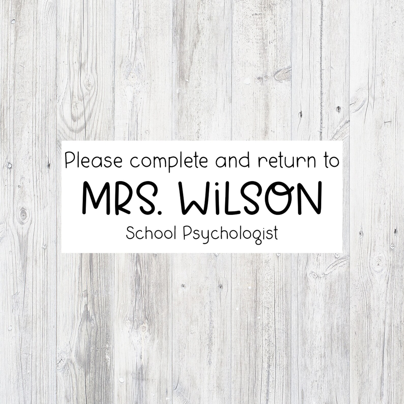 Personalized Complete and Return Stamp, Custom Please Complete & Return ...