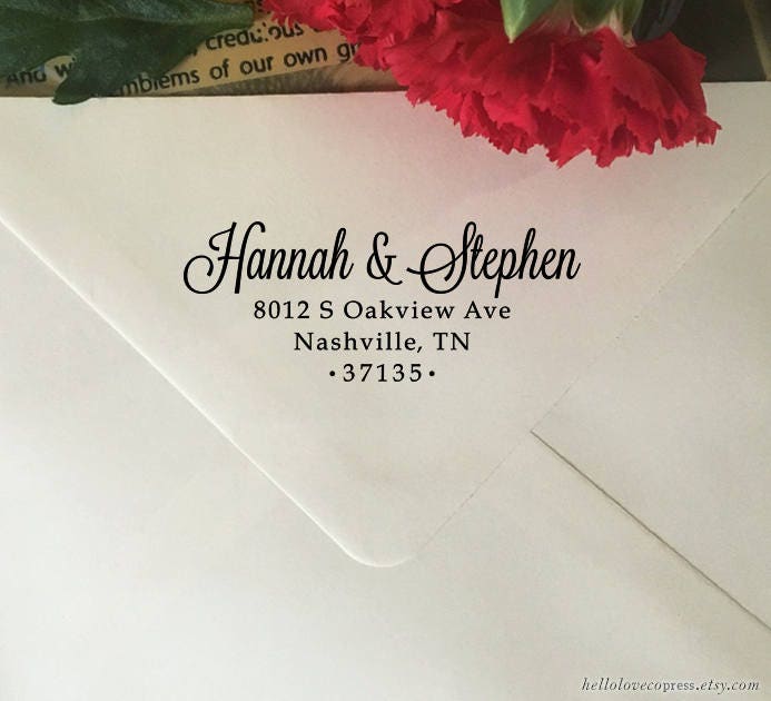 Address Stamp Wedding Return Address Stamp Personalized Self | Etsy