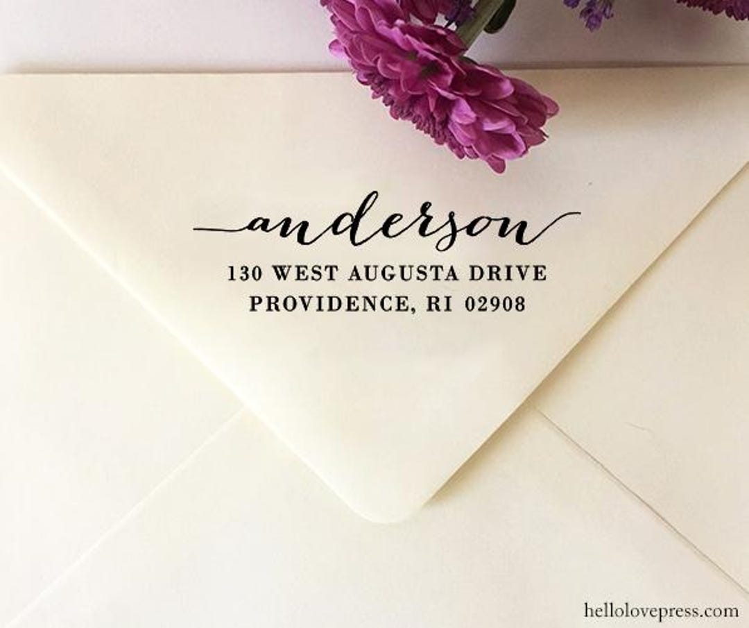 Custom Return Address Stamp, Self Inking Stamp, Wooden Rubber Stamp ...