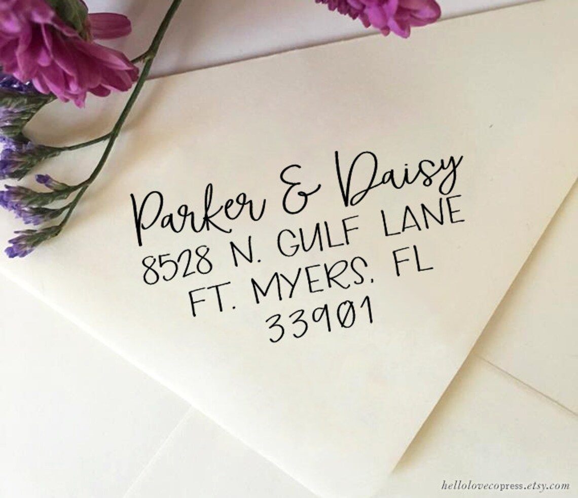 Custom Address Stamp Wedding Return Address Stamp Self - Etsy