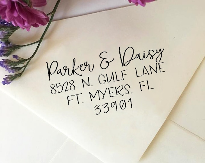 Custom Address Stamp, Wedding Return Address Stamp, Self Inking Stamp ...