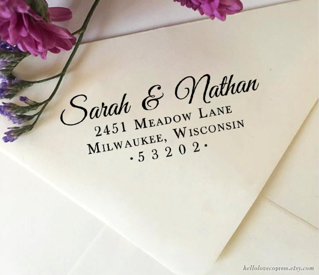 Return Address Stamp, Self Inking Return Address Stamp, Custom Wedding ...