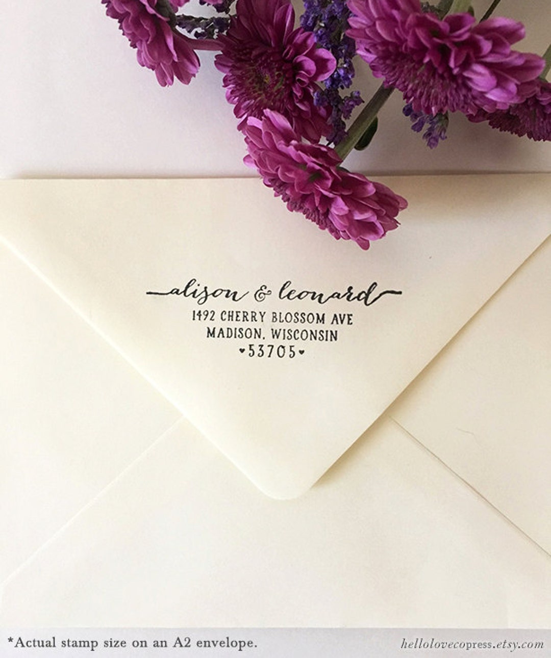 Custom Return Address Stamp, Self-inking or Wooden, Wedding Invitation ...