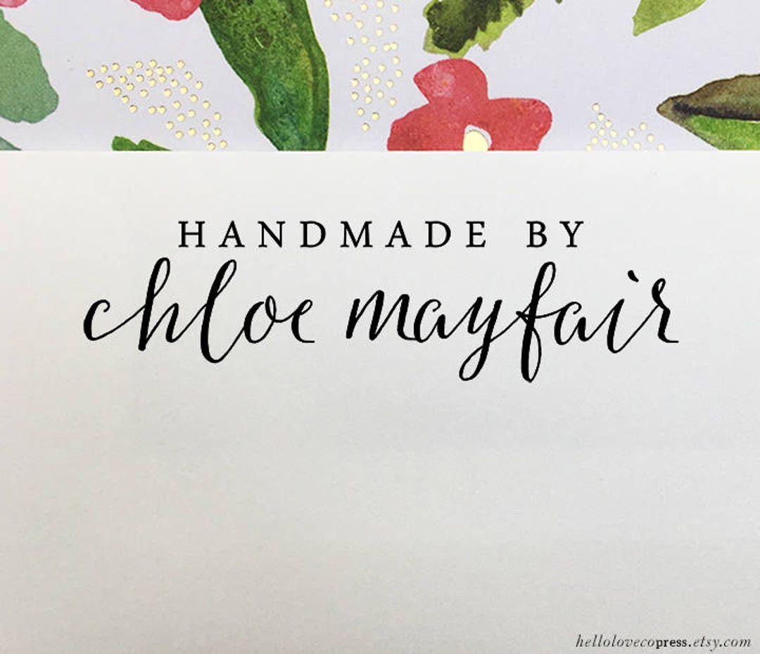 Handmade by Stamp, Custom Handmade by Stamp, Etsy Shop Owner Stamp ...