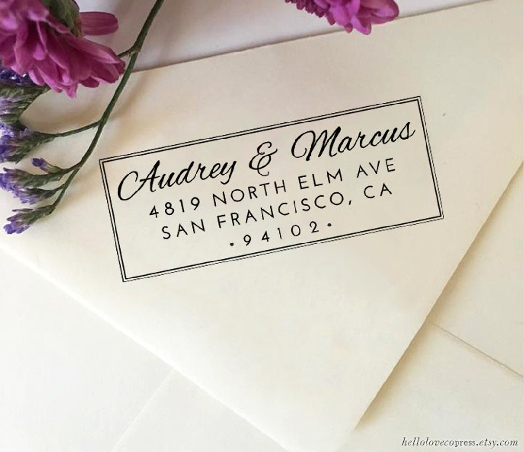 Return Address Stamp, Self Inking Return Address Stamp, Custom Wedding ...