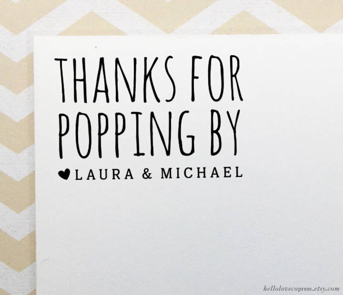 Thanks for Popping by Stamp Personalized Popcorn Favor Stamp - Etsy