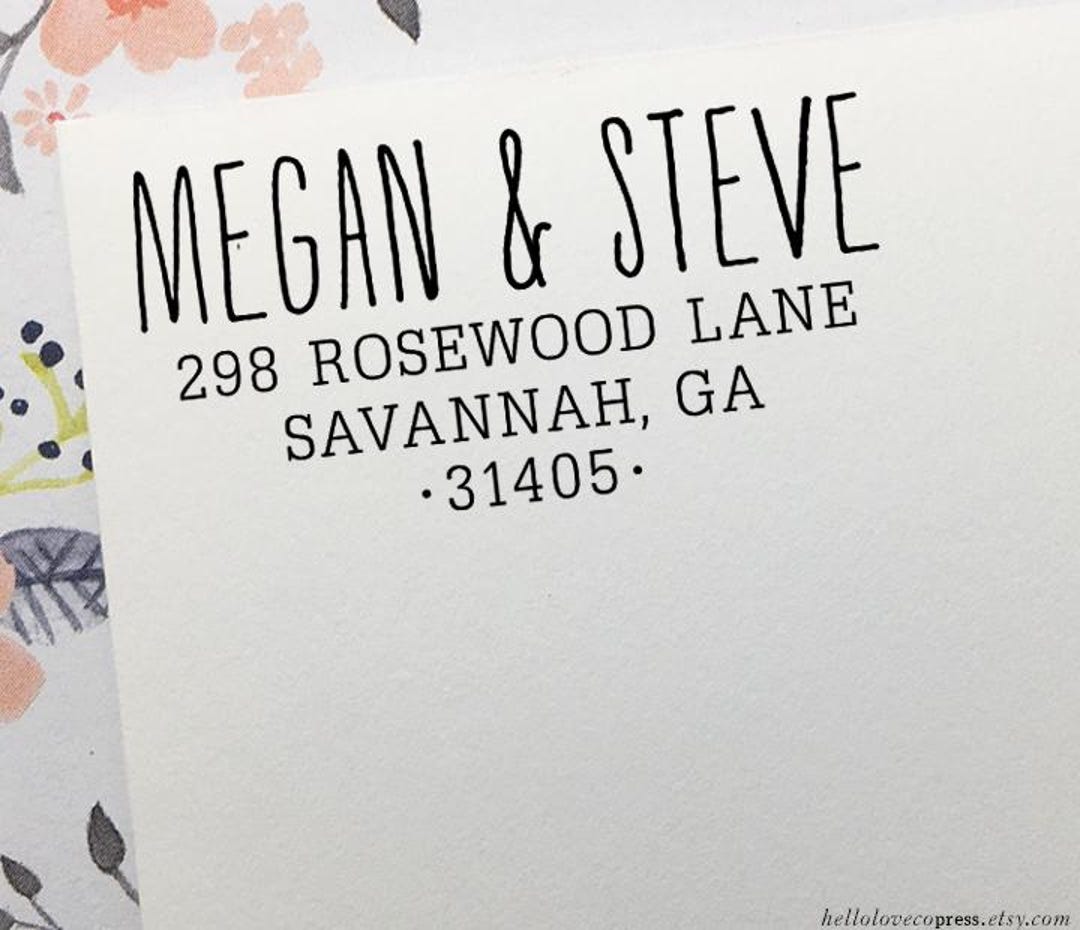 Custom Return Address Stamp With Names, Personalized Self Inking or ...