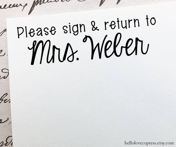 Custom Teacher Stamp Please Sign & Return Stamp Classroom | Etsy