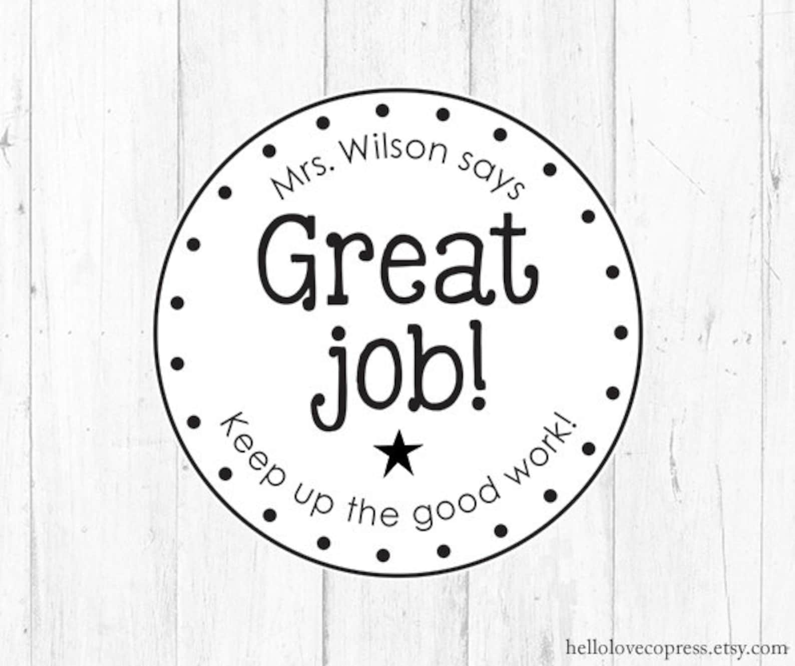GREAT JOB STAMP Teacher Stamp Classroom Stamp Personalized - Etsy