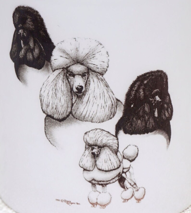 Vintage Standard Poodle Mug: Laura Rogers Black and White Show Dogs - Etsy