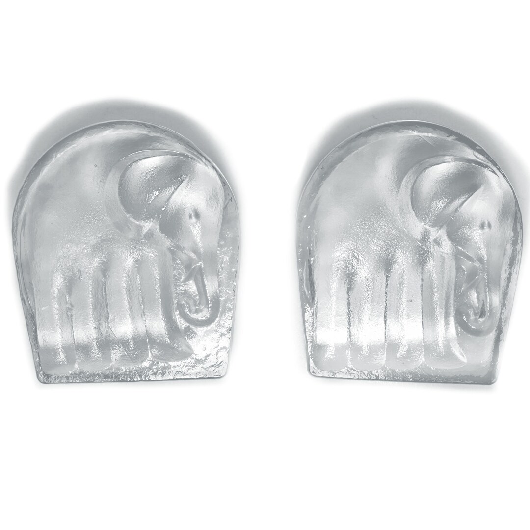 Blenko Handmade Clear Glass Elephant Bookends - Joel Myers Design - Etsy